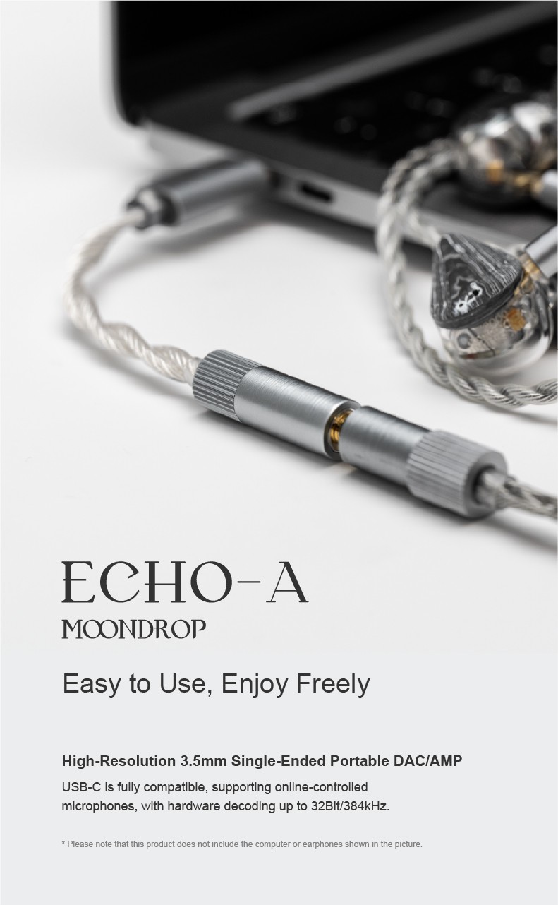MOONDROP ECHO-A 32Bit/384kHz Portable DAC/AMP with MIC | MOONDROP Official Website